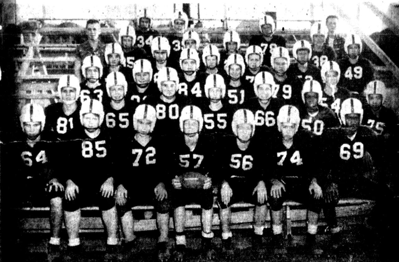 A 1956 team photo marks North Junior High School’s first football season