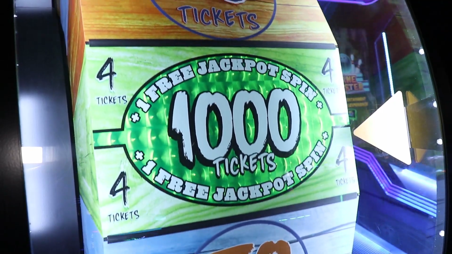 Redeeming arcade tickets for the rare gold figure