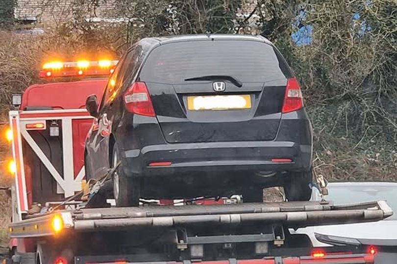 Warning issued as car left blocking back street is taken away on ...