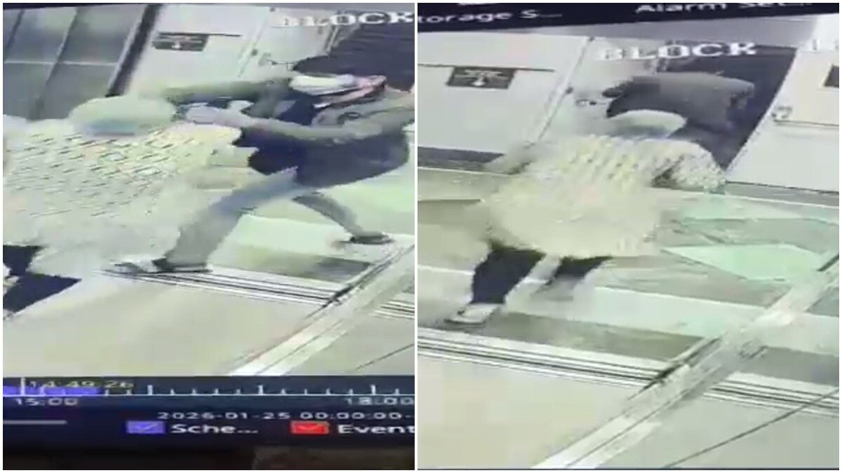 Man snatches chain from woman employee inside AIIMS Bhopal lift. Video ...