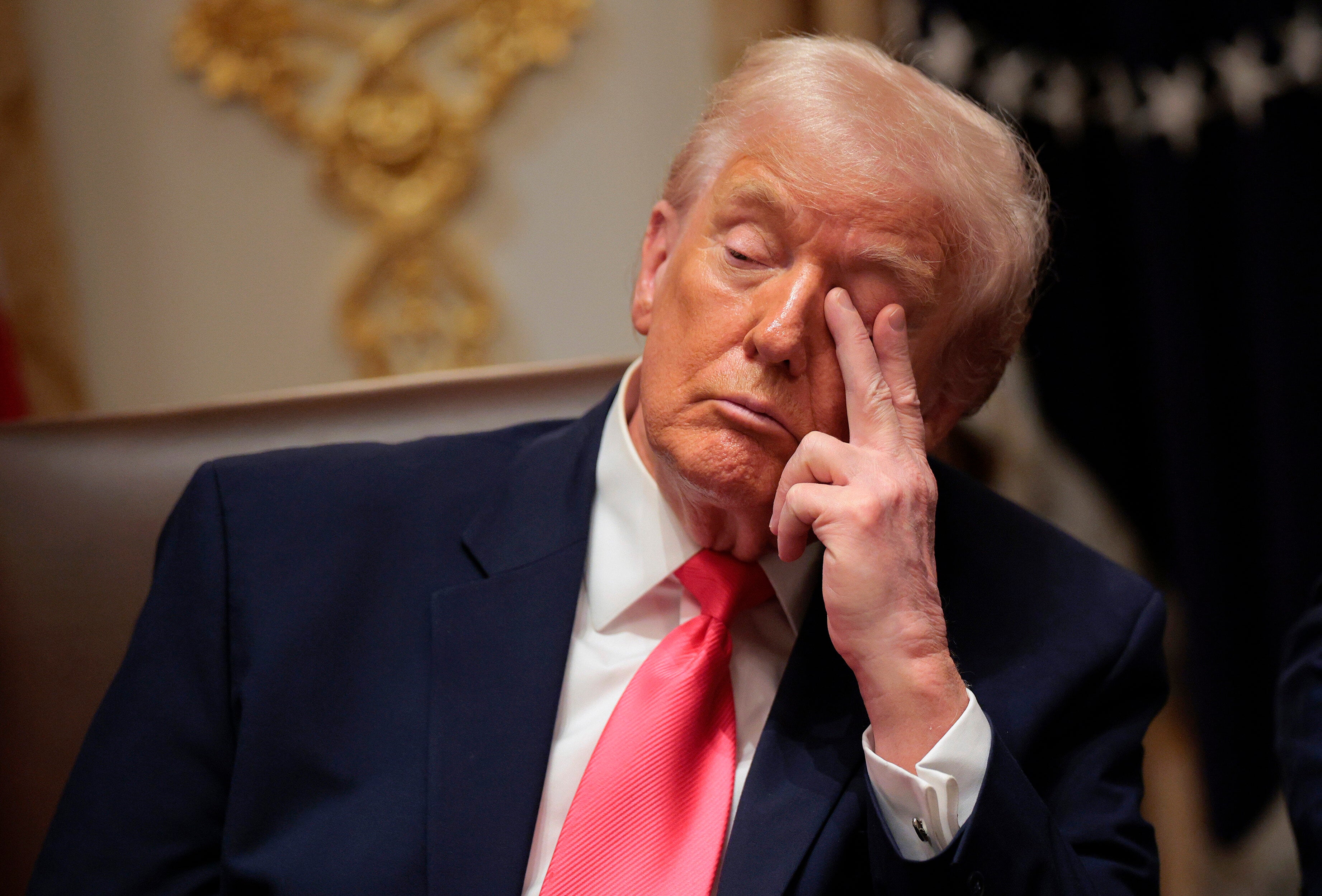 Donald Trump claims this is why he closes his eyes in Cabinet meetings