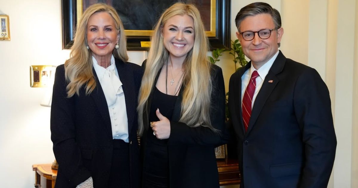 Erika Kirk’s cozy photo op with Mike Johnson triggers spectacular backlash