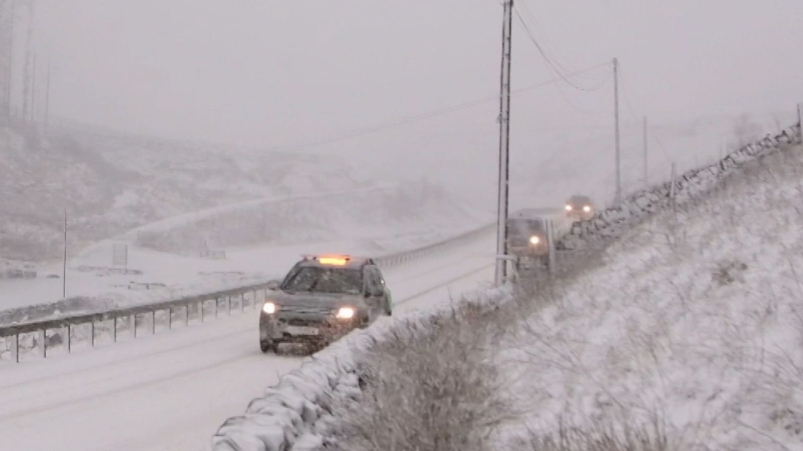 Blizzard-like conditions in County Durham