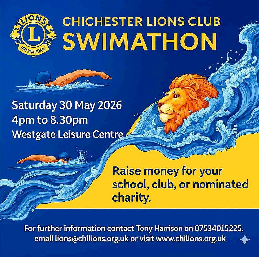 Chichester Lions Club swimathon to take place on Saturday May 30 2026