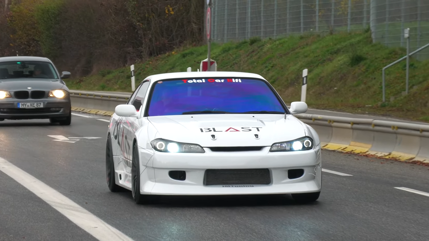 Watch these drivers push it on the exit… risky moves