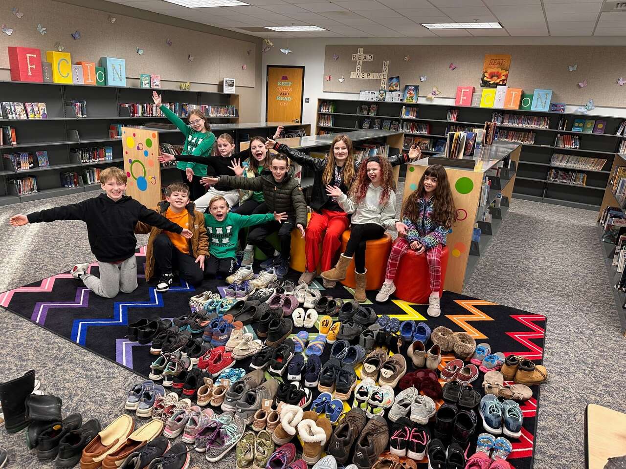 Student-led shoe drive at Worden Elementary keeps 91 pairs out of landfills