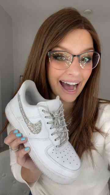 I wear these custom rhinestone sneakers every day