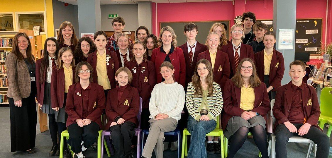 Jess Brown-Fuller MP meets Bishop Luffa School debating society