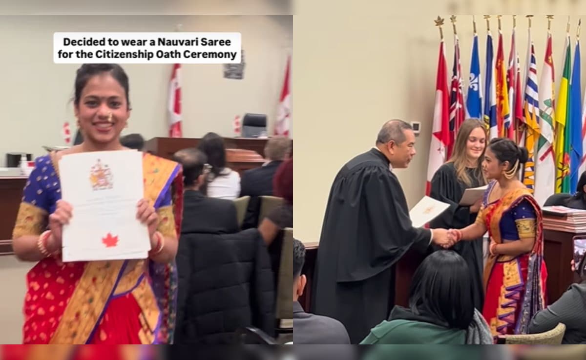 Indian woman wears nauvari saree to Canadian citizenship ceremony, says ...