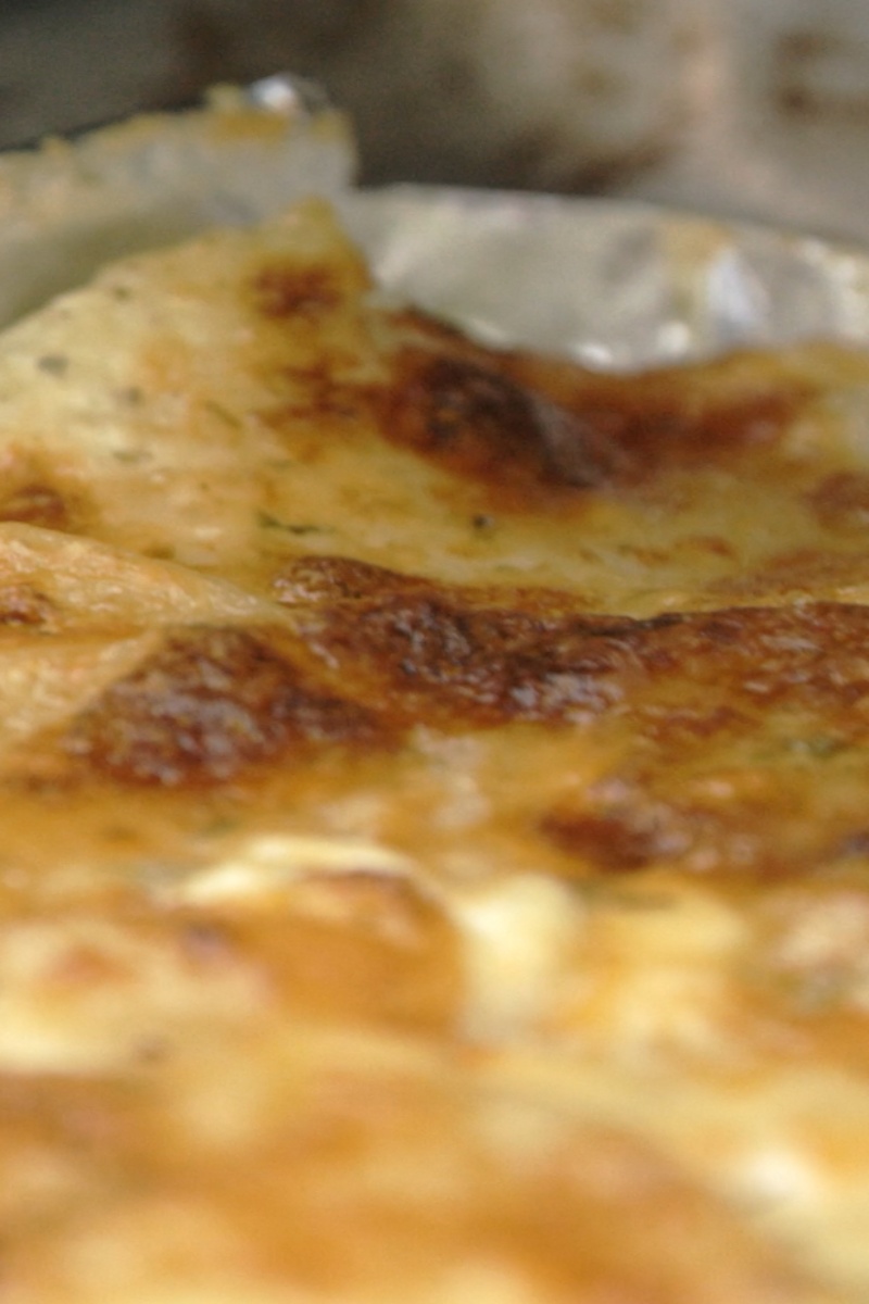 Barbecue scalloped potatoes with three cheeses