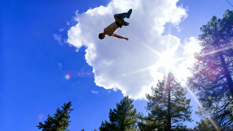 50 feet straight into the water