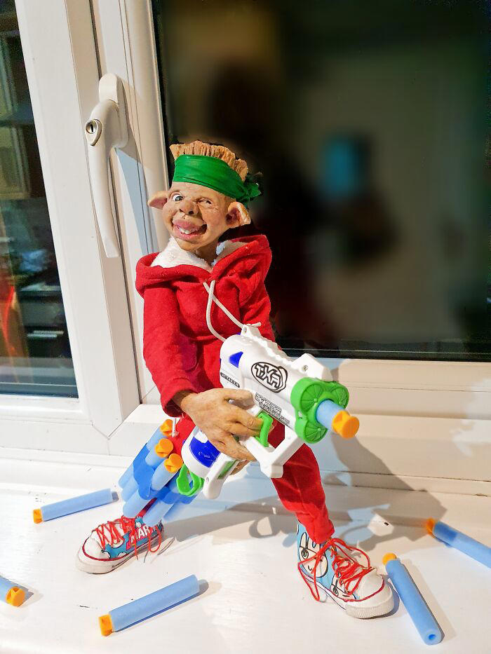 32 photos of a handcrafted character designed for inclusive play