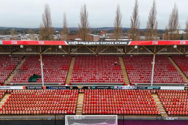 Aerial photos show new rail seating installed at Wrexham AFC's STOK Cae Ras