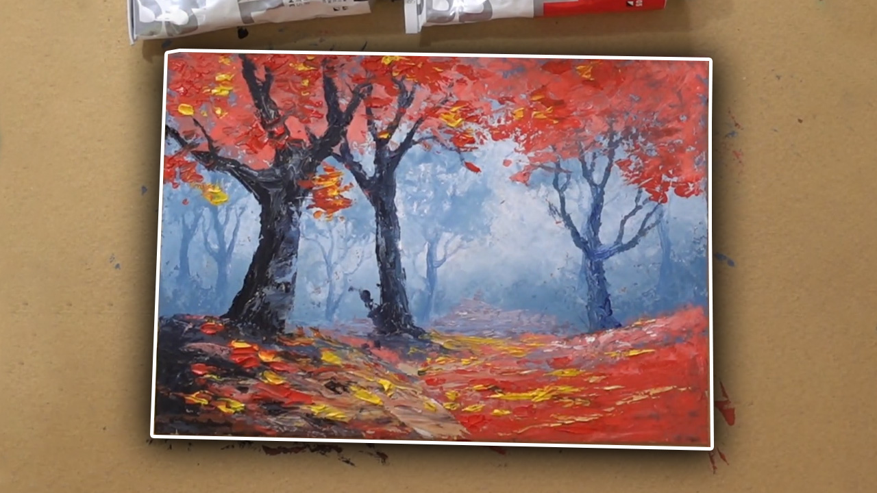 Relaxing sailboat painting process with soft blending and depth