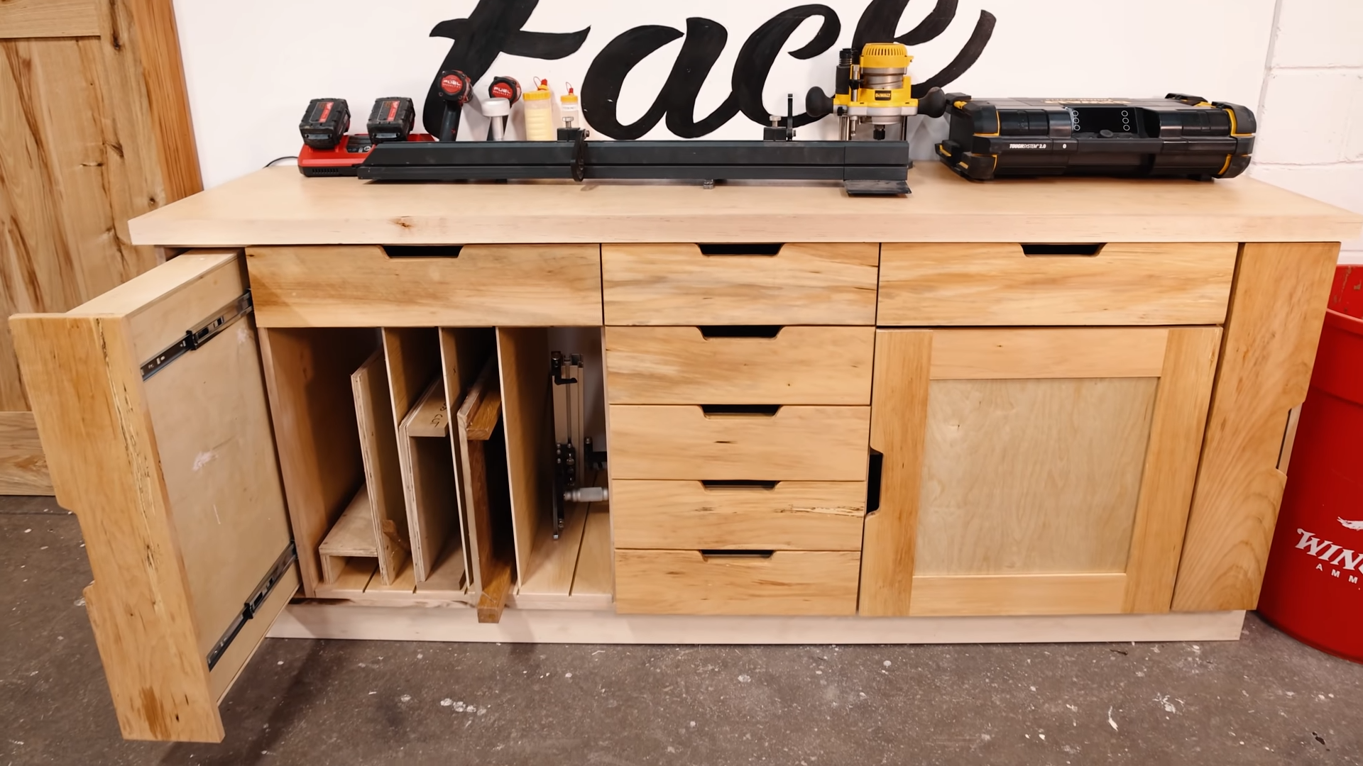 This shop storage cabinet looks simple until you open it