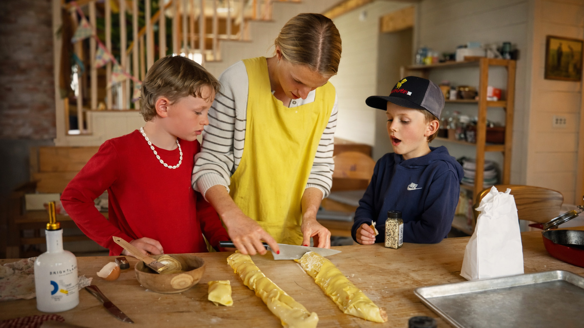 Making homemade sausage rolls with the kids