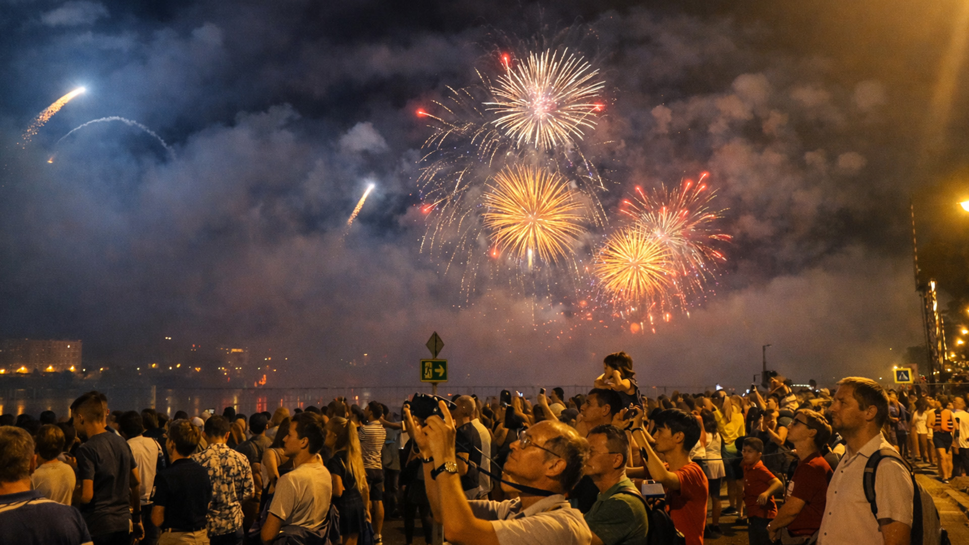 Thousands watch Budapest's night magic