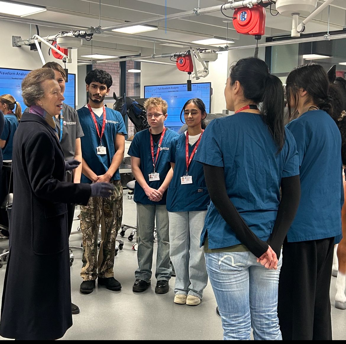 HRH Princess Anne pays University of Lancashire veterinary students a visit