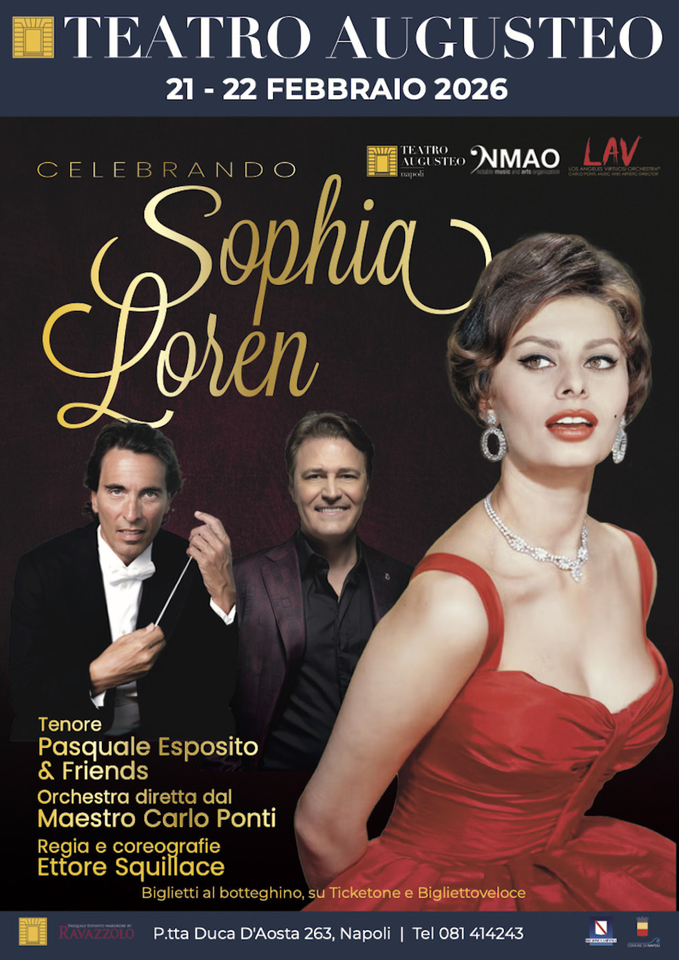 A Napoli musica, cinema e teatro per un omaggio a Sophia Loren