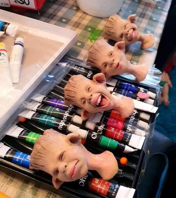 32 photos of a handcrafted character designed for inclusive play