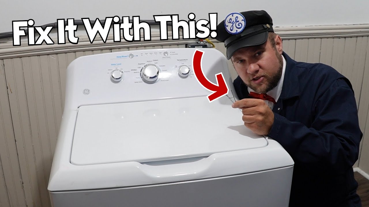 GE washer won't drain or spin dry clothes well - how to fix with a drill