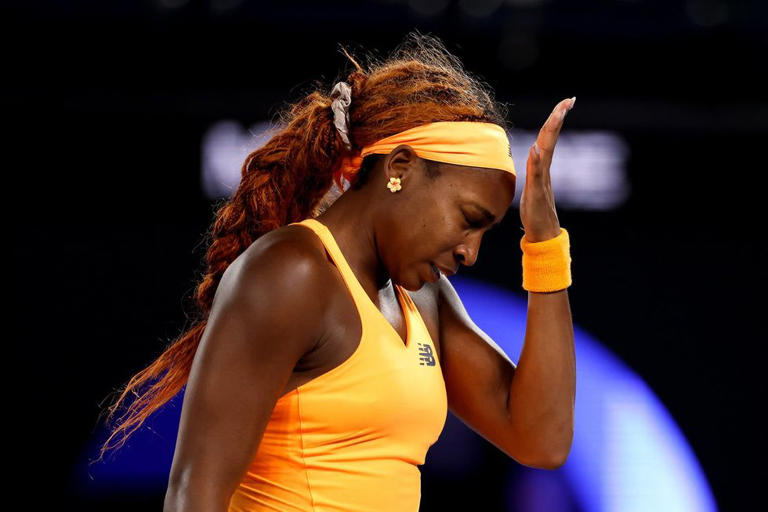 Coco Gauff erupts with rage as tennis star caught smashing racket off ...