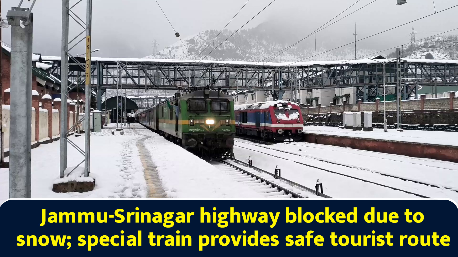 Jammu-Srinagar highway blocked due to snow; special train provides safe ...