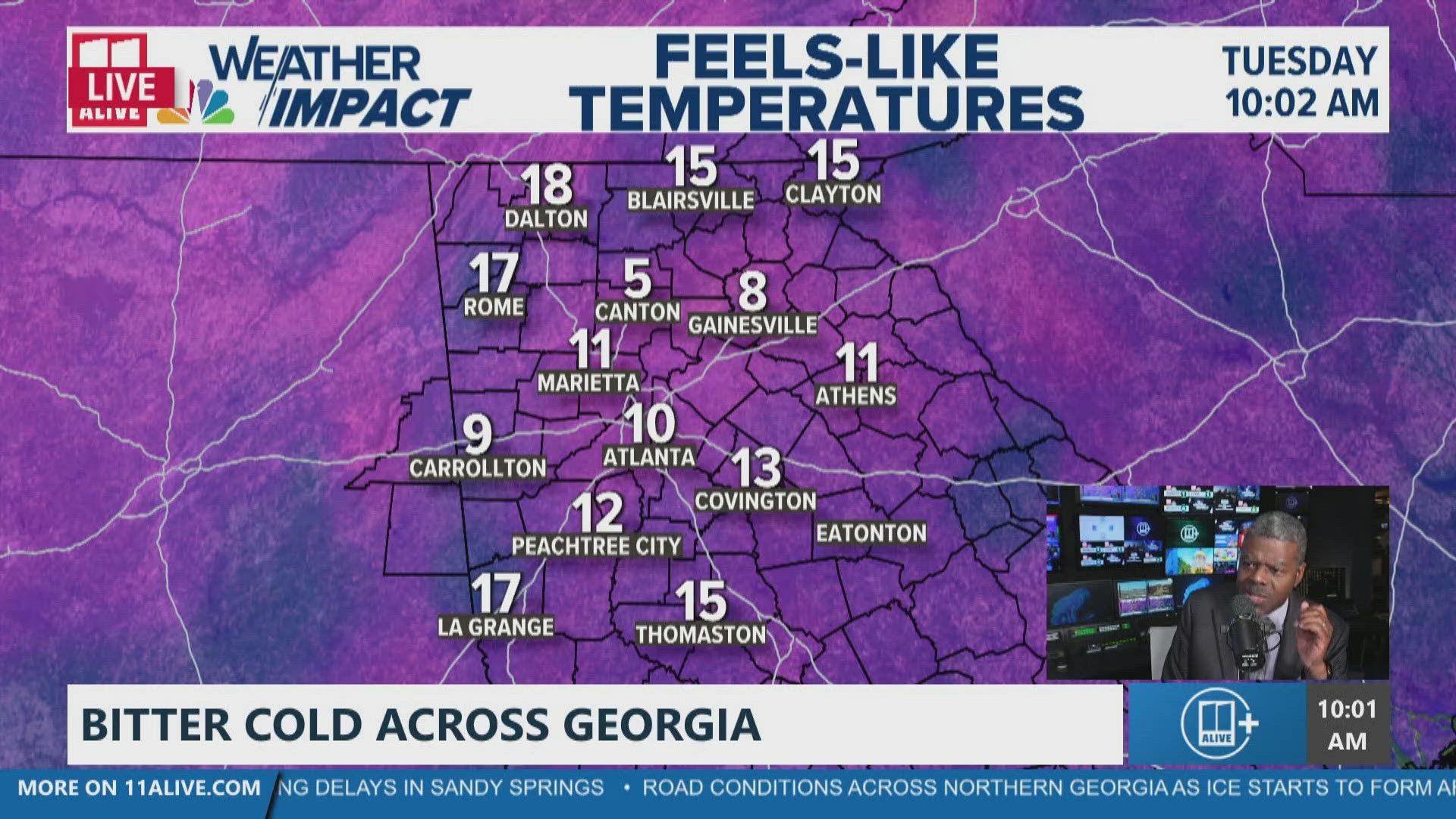 Bitter cold grips Georgia as forecast unfolds