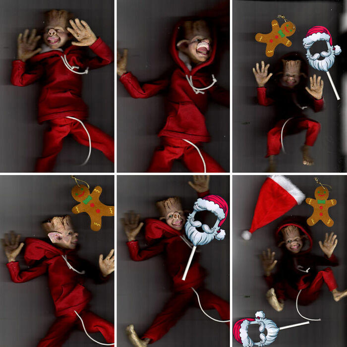 32 photos of a handcrafted character designed for inclusive play