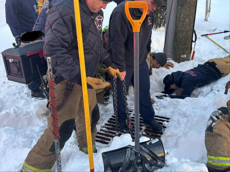 Firefighters rescue child stuck in snow in Fairfax County