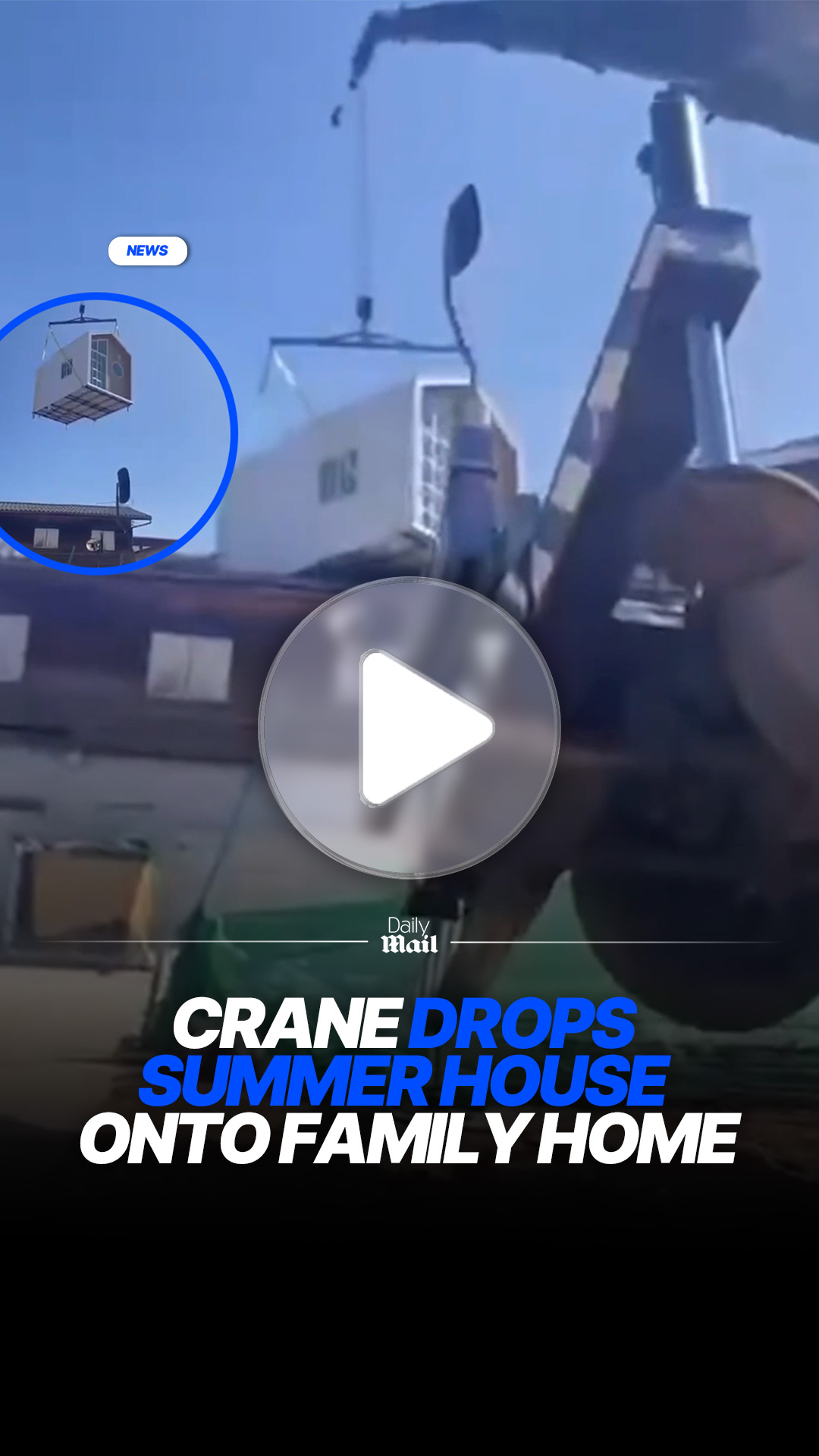 Crane drops prefab summer house onto family home in Thailand