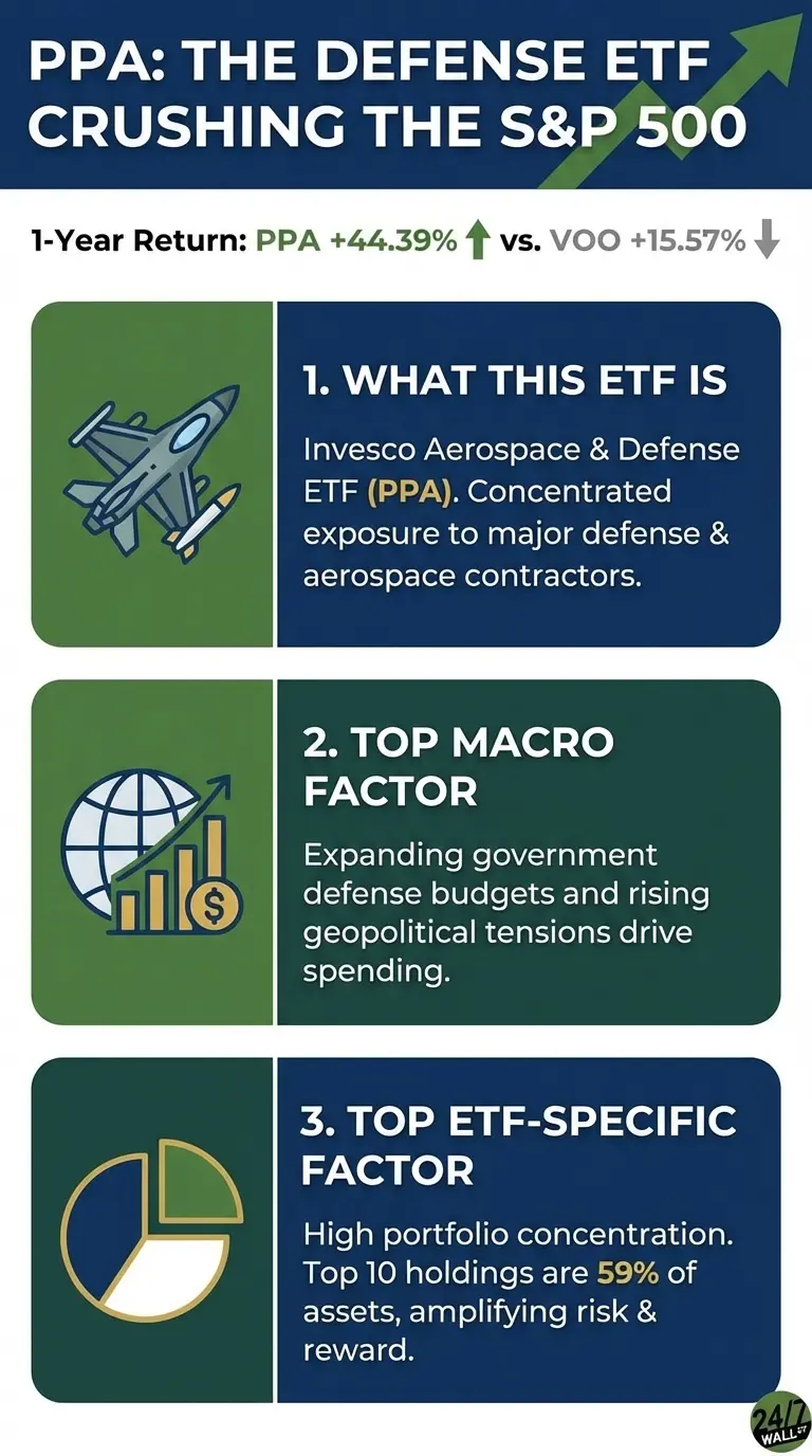 A tiny defense ETF just smashed the S&P 500 by nearly 30% | PPA VOO