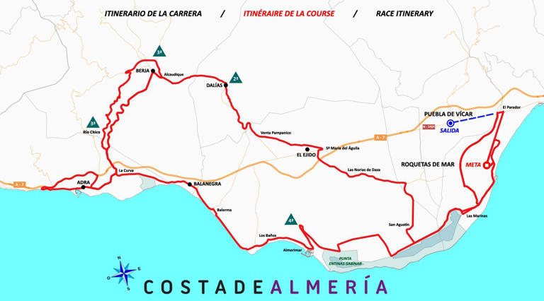 Clásica de Almería 2026, svelato il percorso (Altimetria e Planimetria)