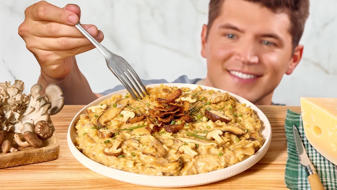 How restaurant-style mushroom risotto is built from scratch