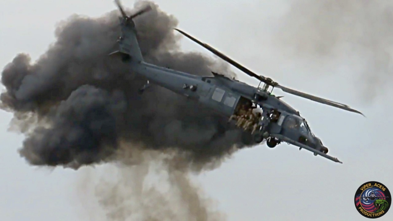 What happened when helicopter landed while under fire