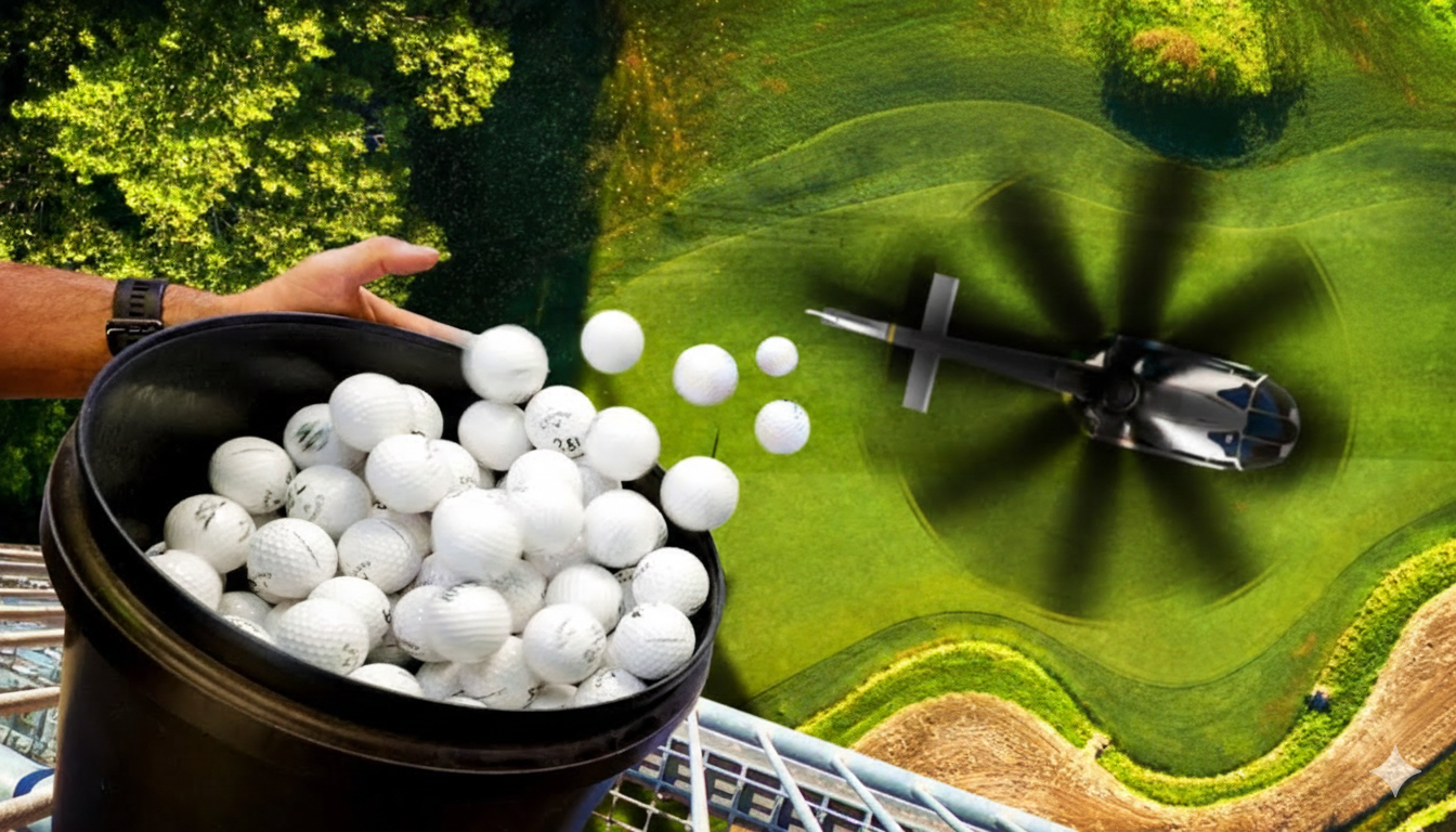 What happens when you play golf with a helicopter