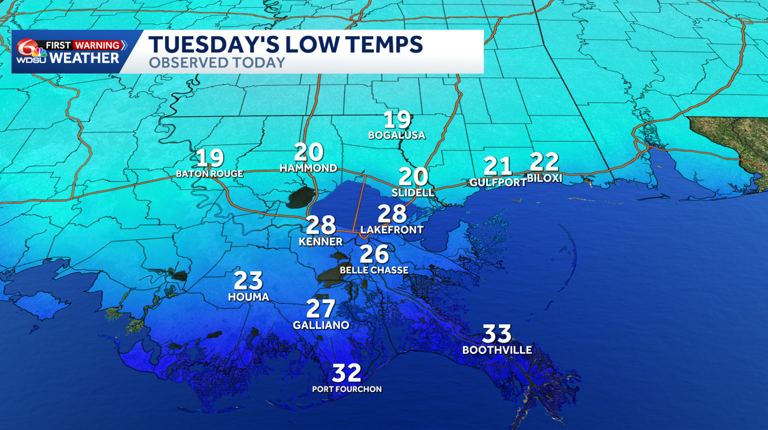 Freeze warning issued for River and Bayou parishes