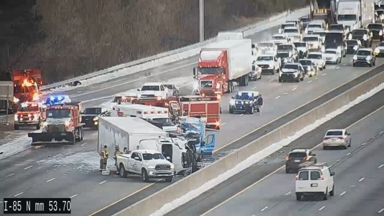 Tractor-trailer crash causes major delays on I-85 in Cabarrus County