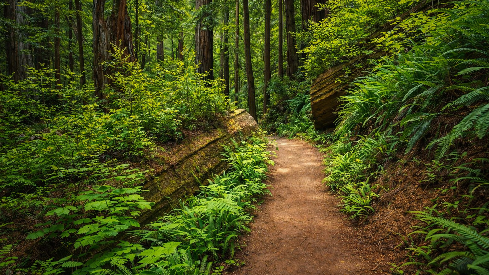 Redwood National Park James Irvine Trail forest walk (4K)