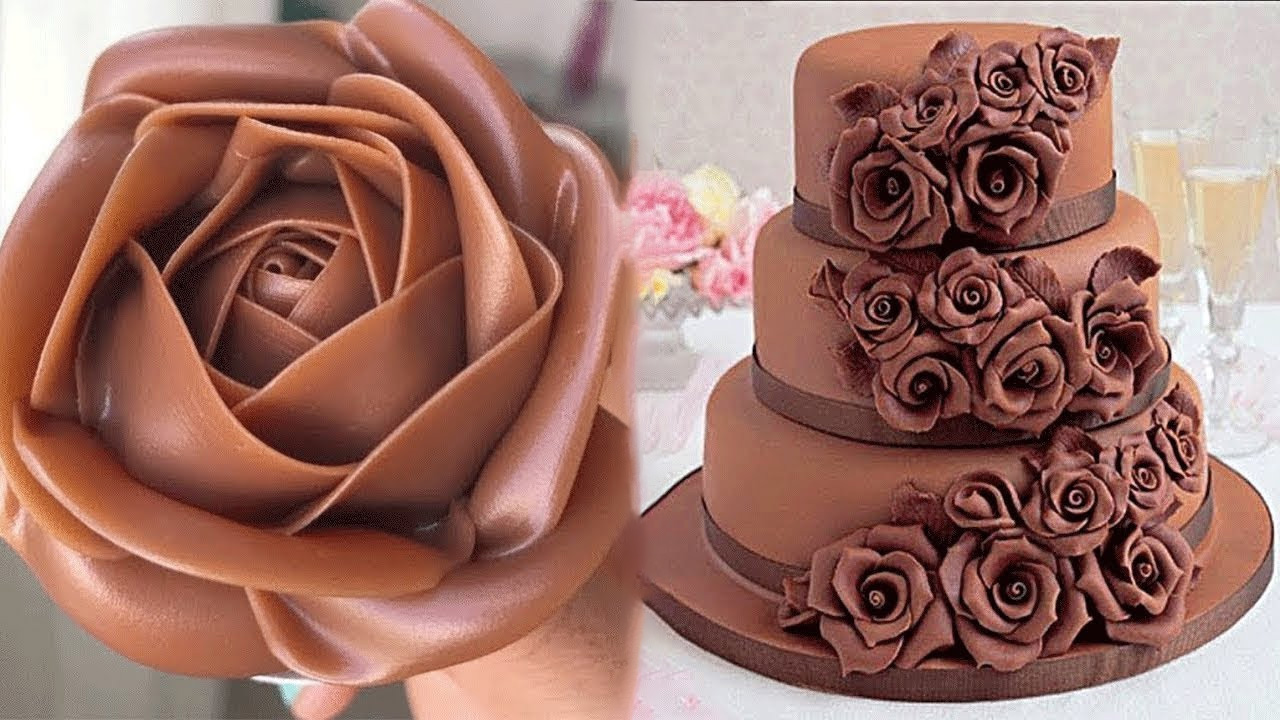 Fancy heart chocolate cake decorating ideas