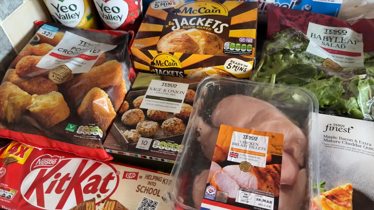 A typical UK family grocery haul breakdown