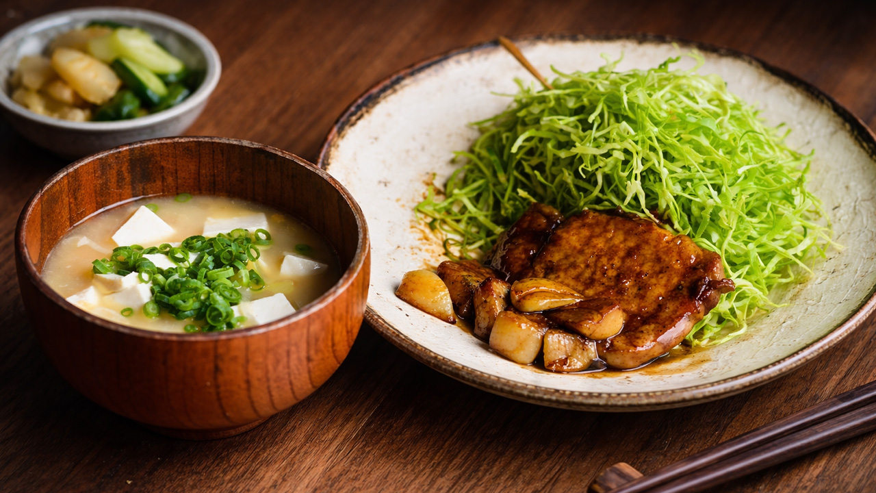 How to make Japanese pork steak tonteki with glossy glaze