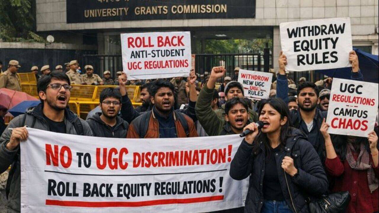 Delhi students protest outside UGC HQ, demand rollback of new equity ...