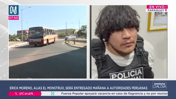 Erick Moreno será extraditado mañana desde Paraguay al Perú