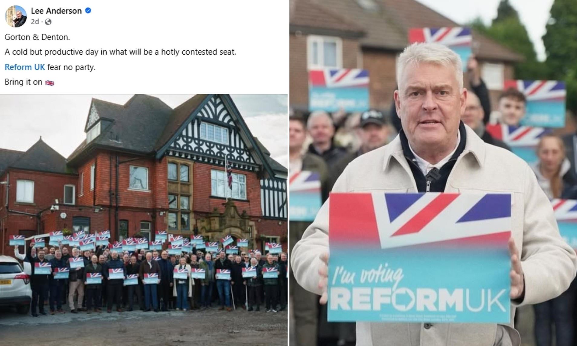 Reform winning here? Farage party kicks off Gorton by-election campaign ...