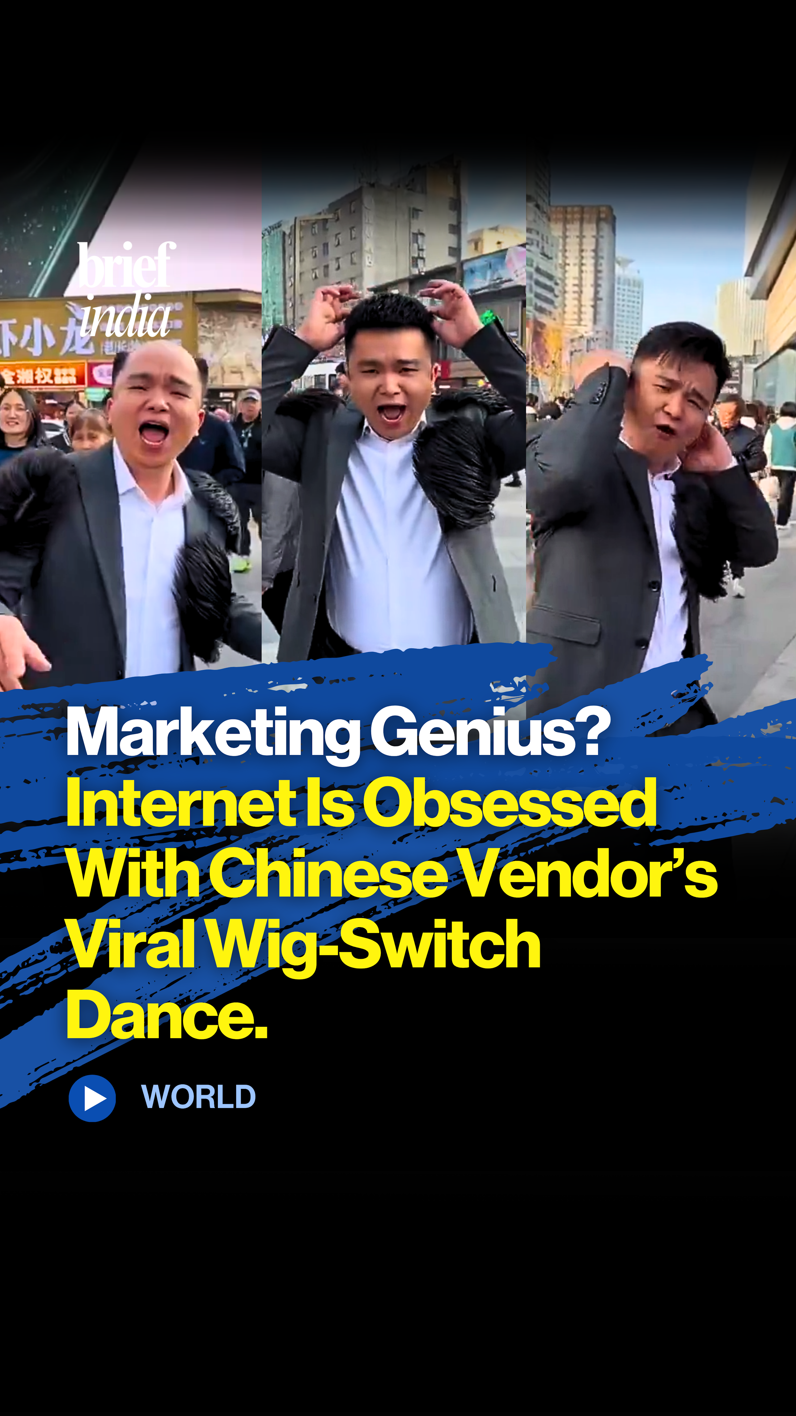 Chinese street vendor’s wig dance turns heads online