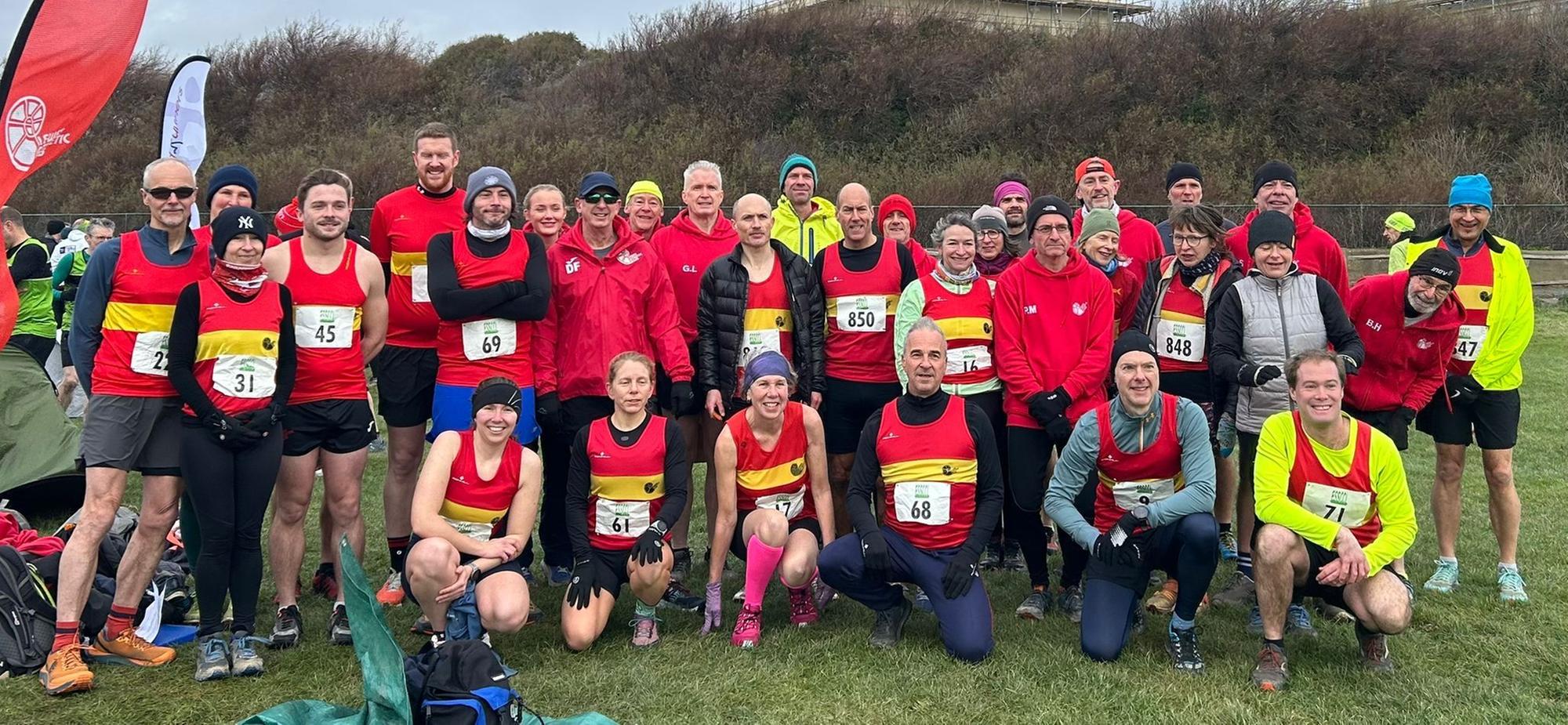 Lewes Athletic Club battles the elements at Seaford Head in East Sussex ...