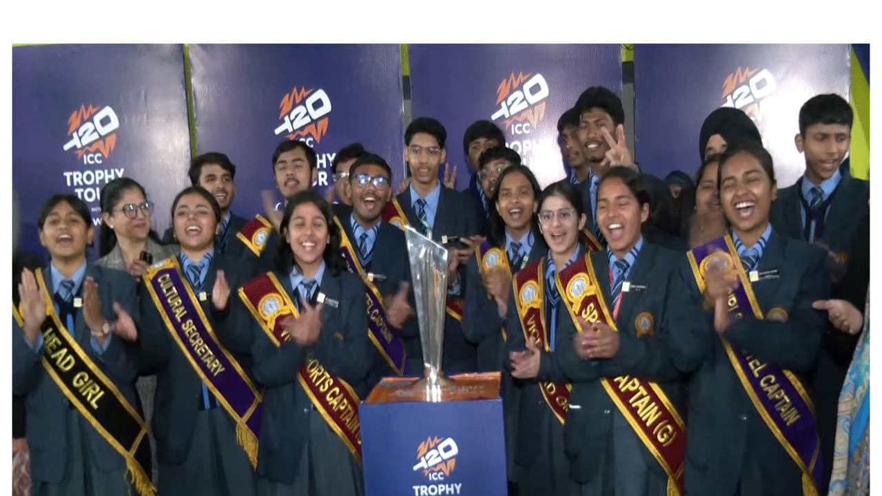 ICC T20 World Cup trophy visits Harshit Rana's alma mater in Delhi