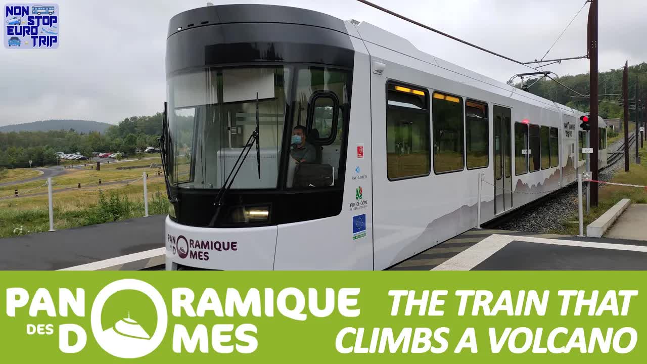 The train that climbs a volcano! Panoramique des Dômes French mountain ...