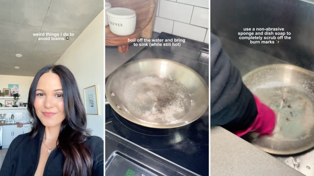 Woman shares simple hack to get tough stains off stainless steel pans ...